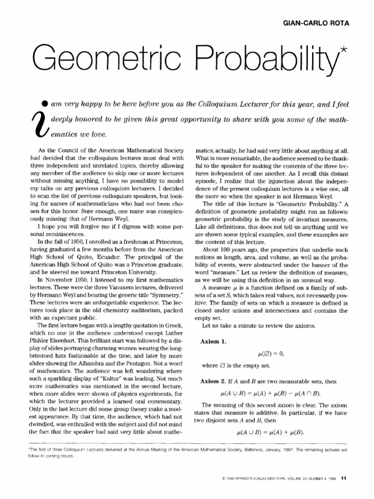 Geometric Probability Explained | PDF | Measure (Mathematics ...