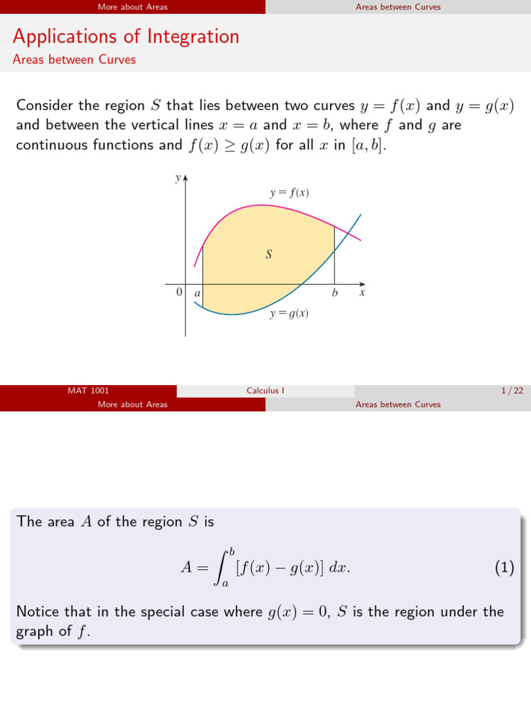 Areas Between Curves in Calculus | PDF | Area | Sphere