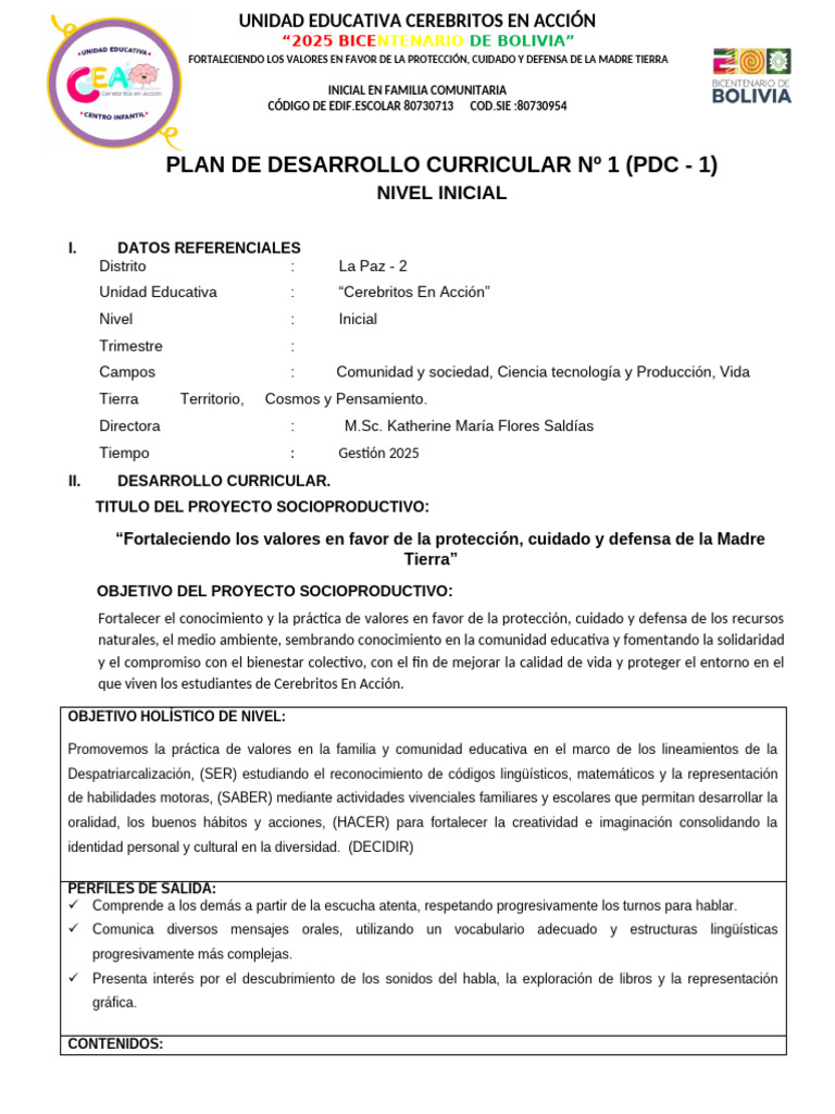 Pdc 1 2do Trimestre Pre Kinder 2025 Cea | PDF | Educación de la primera infancia | Aprendizaje