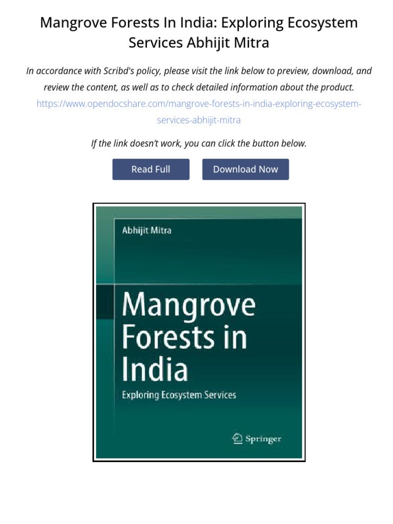 Mangrove Forests in India: Exploring Ecosystem Services Abhijit Mitra ...