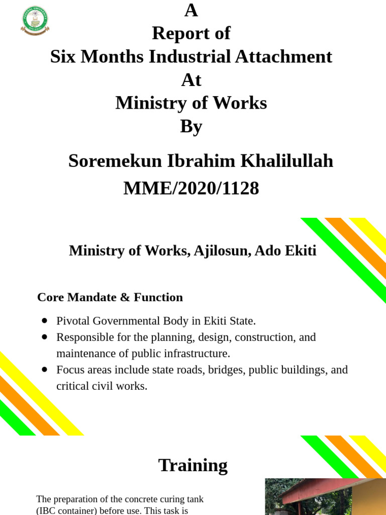 Industrial Attachment Report: Ministry of Works | PDF | Concrete ...