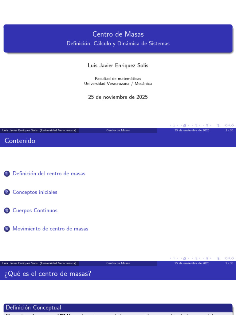 Centro de Masas: Definición y Cálculo | PDF | Fuerza | Centro de masa