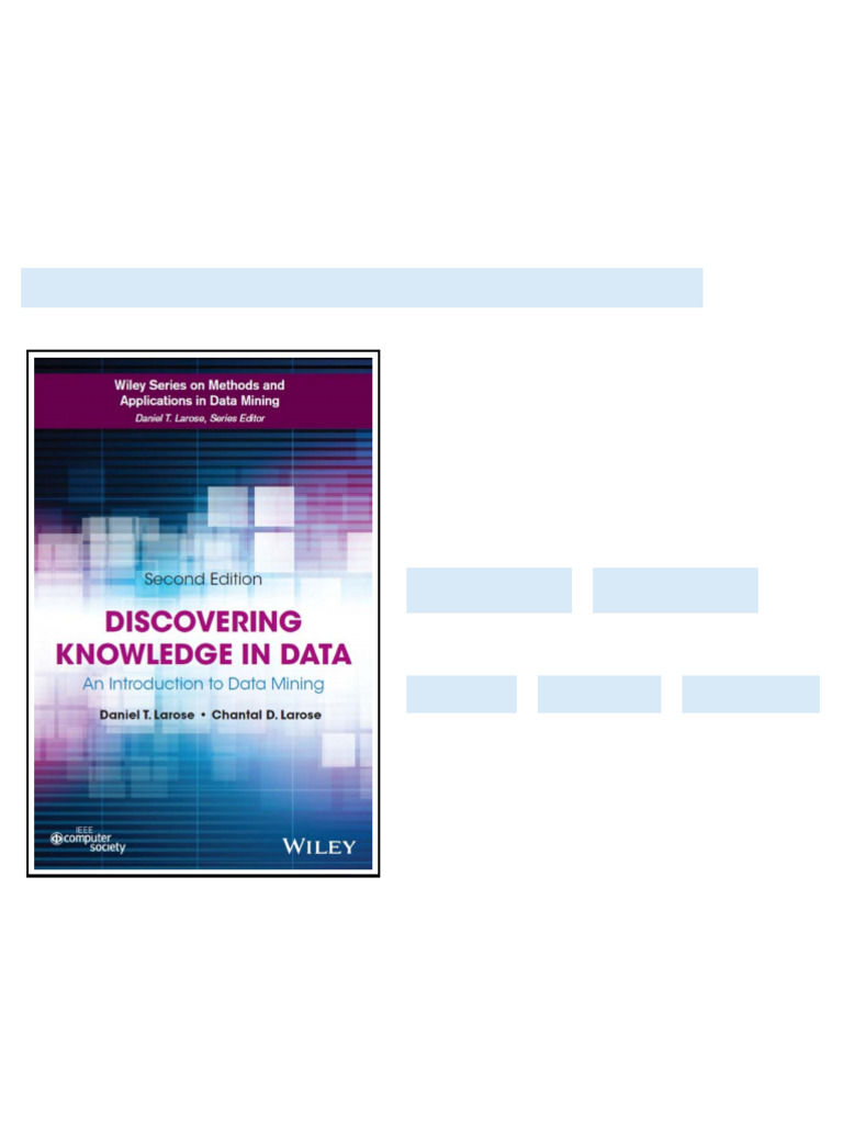 Discovering Knowledge in Data Larose Daniel T Kindle & PDF Formats | PDF