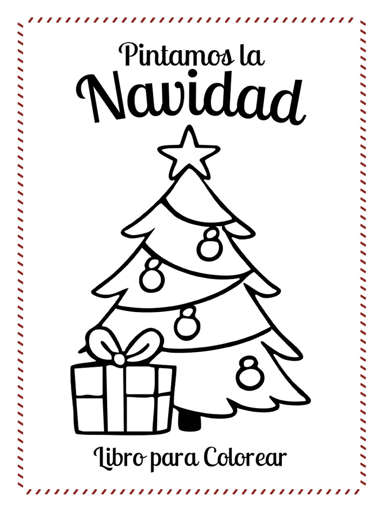 Documento A4 Láminas Páginas Navidad Decoración Contorno Ilustrado ...