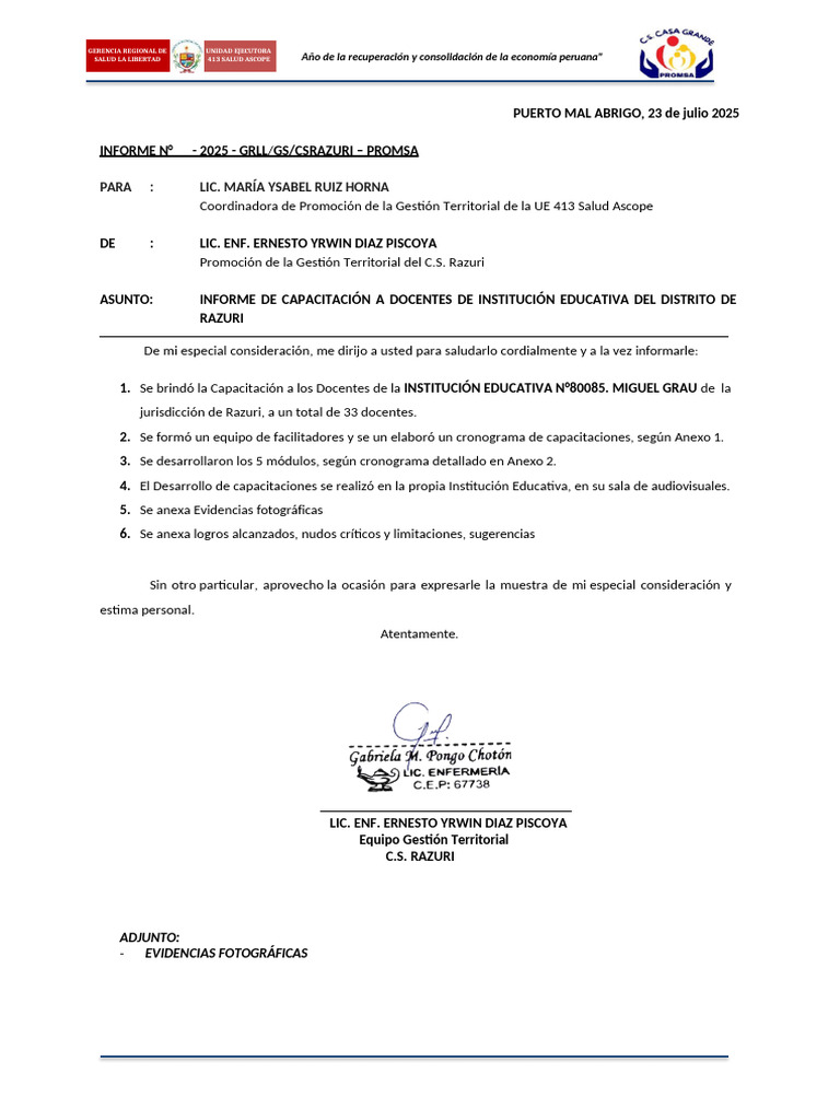 Capacitación Docente en Razuri 2025 | PDF