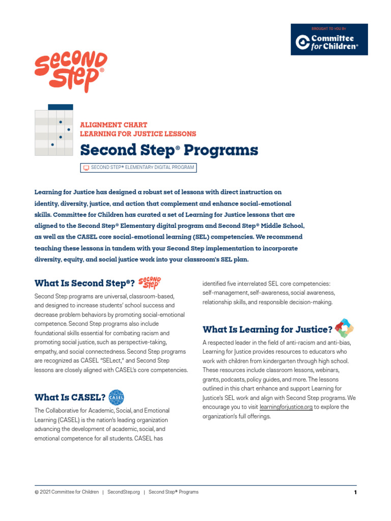 Second Step SEL and Justice Lessons | PDF | Stereotypes | Social Psychology