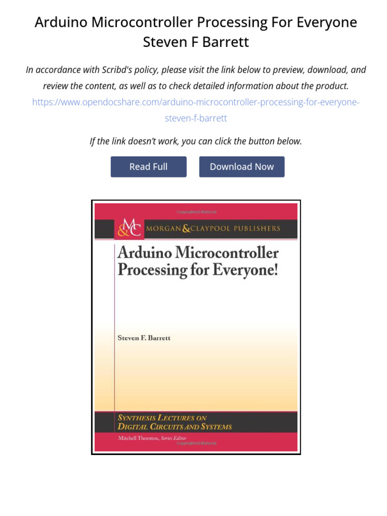 Arduino Microcontroller Processing For Everyone Steven F Barrett | PDF | Computer Engineering
