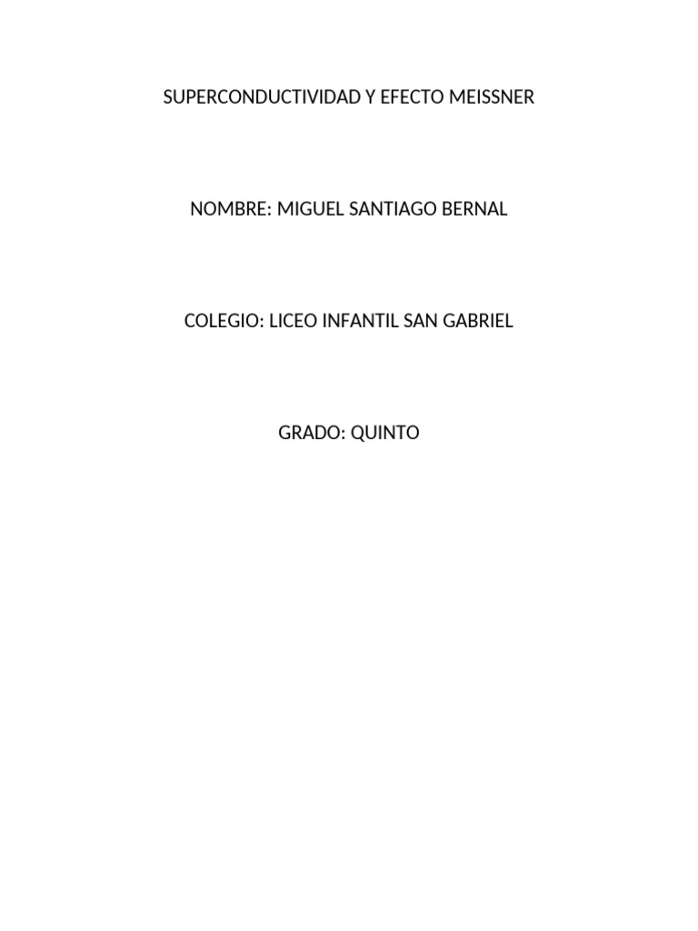 Superconductividad y Efecto Meissner | PDF | Superconductividad ...