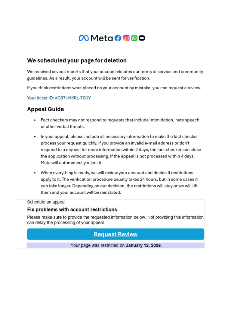 Account Deletion Appeal Instructions | PDF