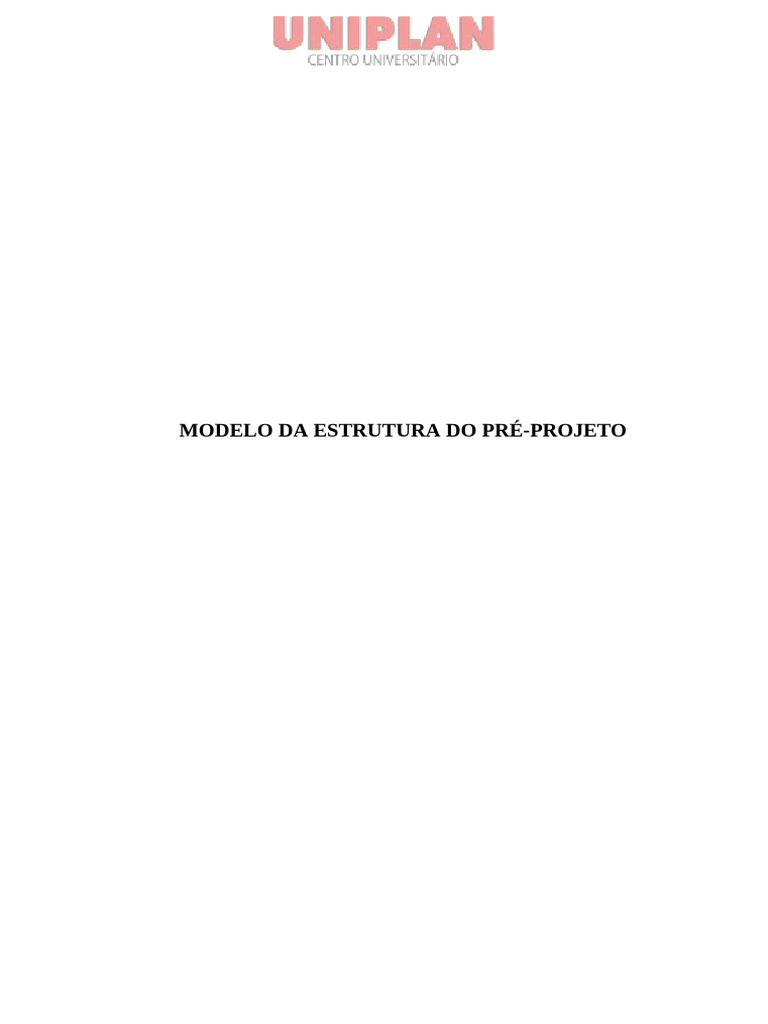 Modelo Da Estrutura Do Pré-projeto-2025-2[2] | PDF | Pedagogia | Citação