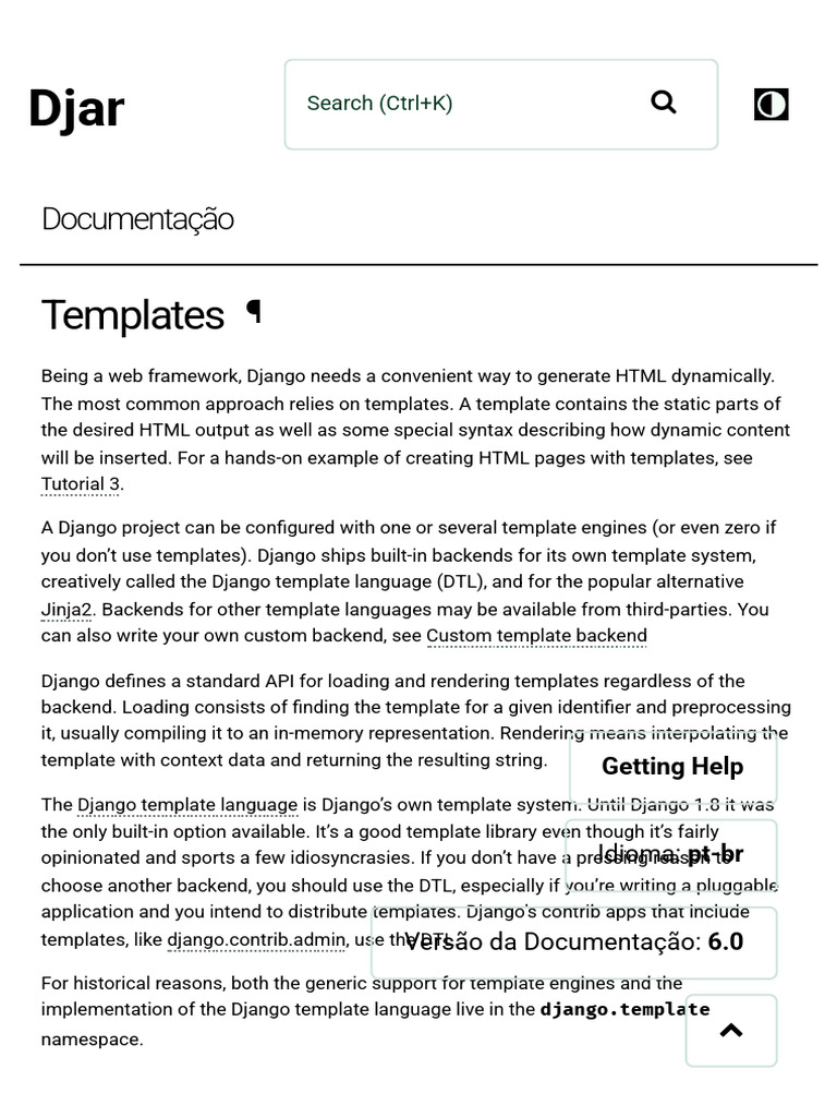 Templates _ Documentação Do Django _ Django | PDF | Python (Programming ...