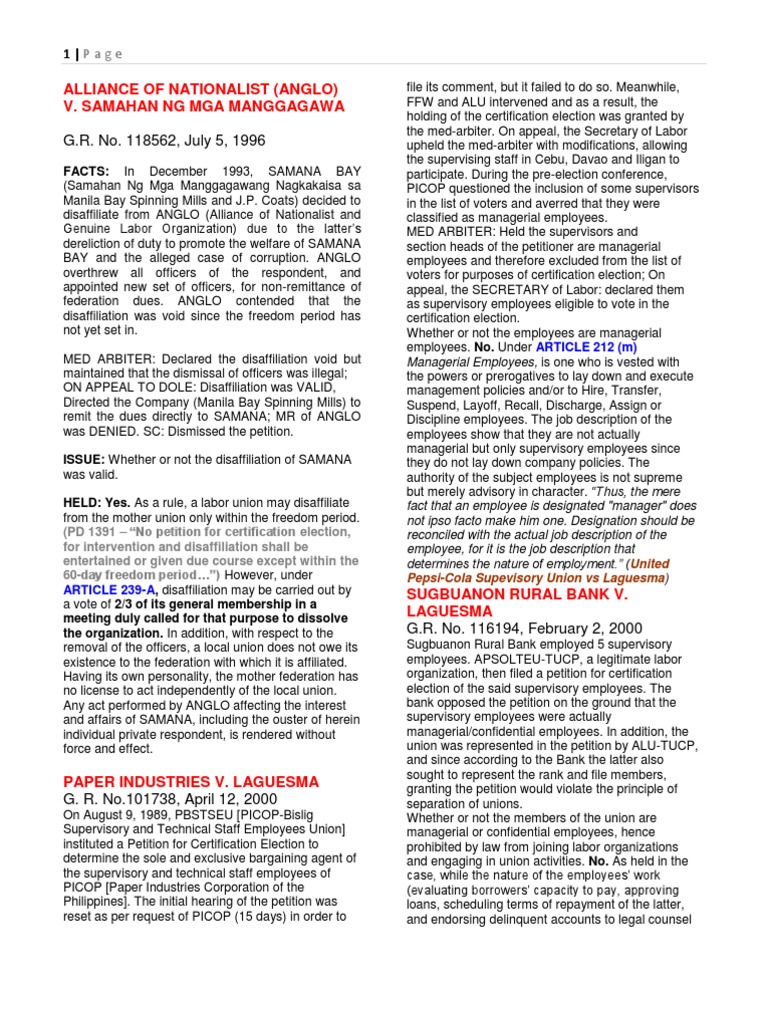 Alliance of Nationalist | PDF | Trade Union | Employment