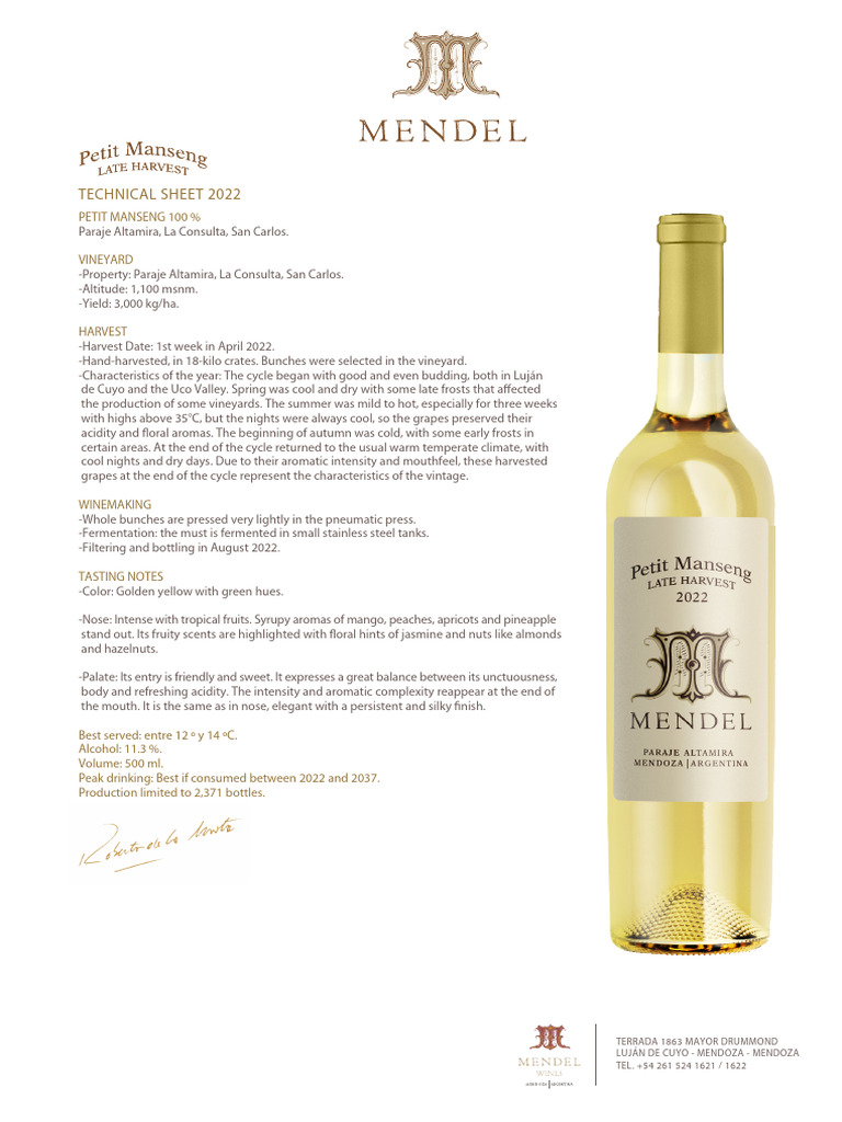 4. Mendel Petit Manseng 2022 | PDF