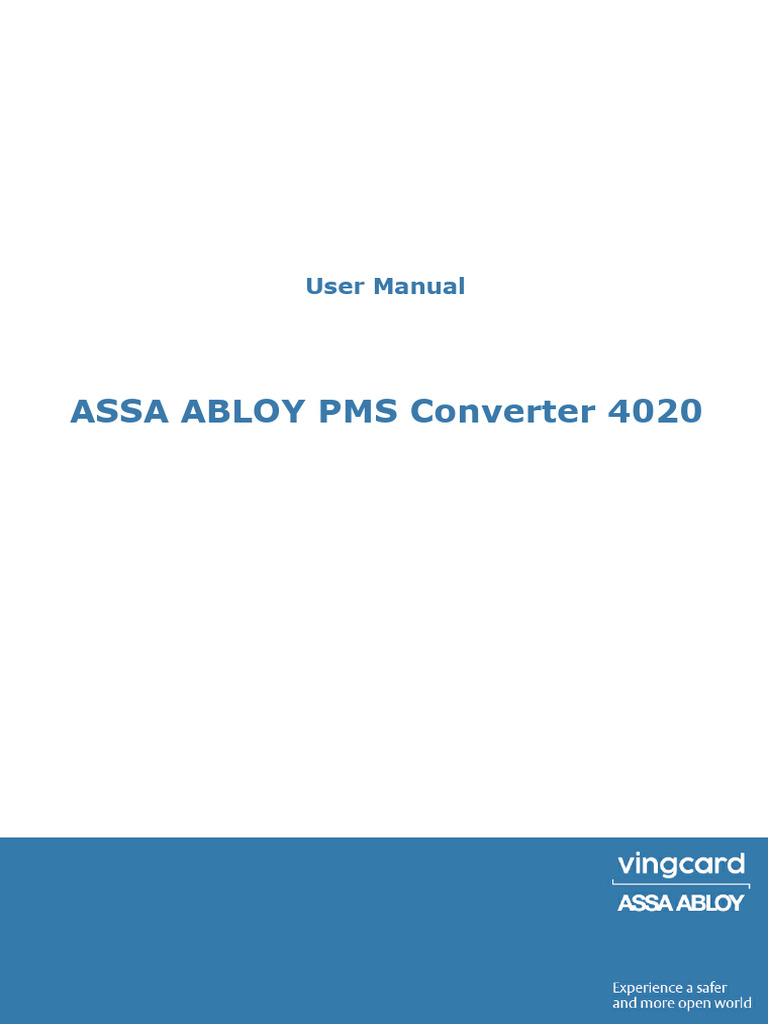 ASSA ABLOY PMS Converter 4020 Manual | PDF | Port (Computer Networking ...