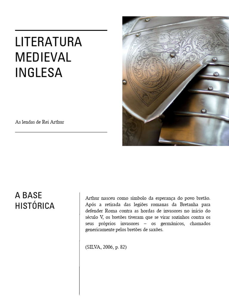 Literatura Medieval Inglesa Lendas de Arthur | PDF | Rei Arthur | Excalibur
