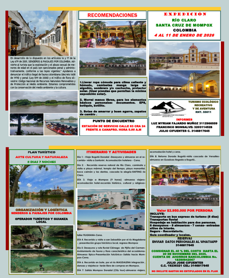 Expedicion Rio Claro Mompox 2026 | PDF | Colombia | Entorno natural