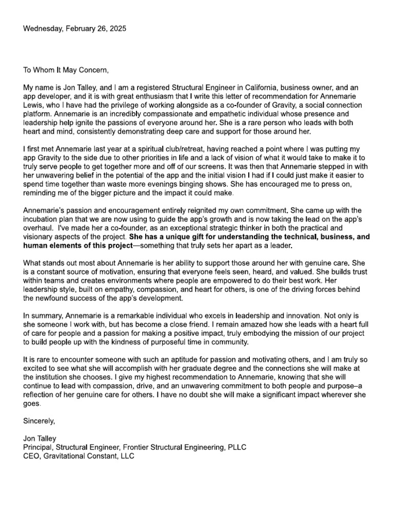 AML Recommendation Letter | PDF