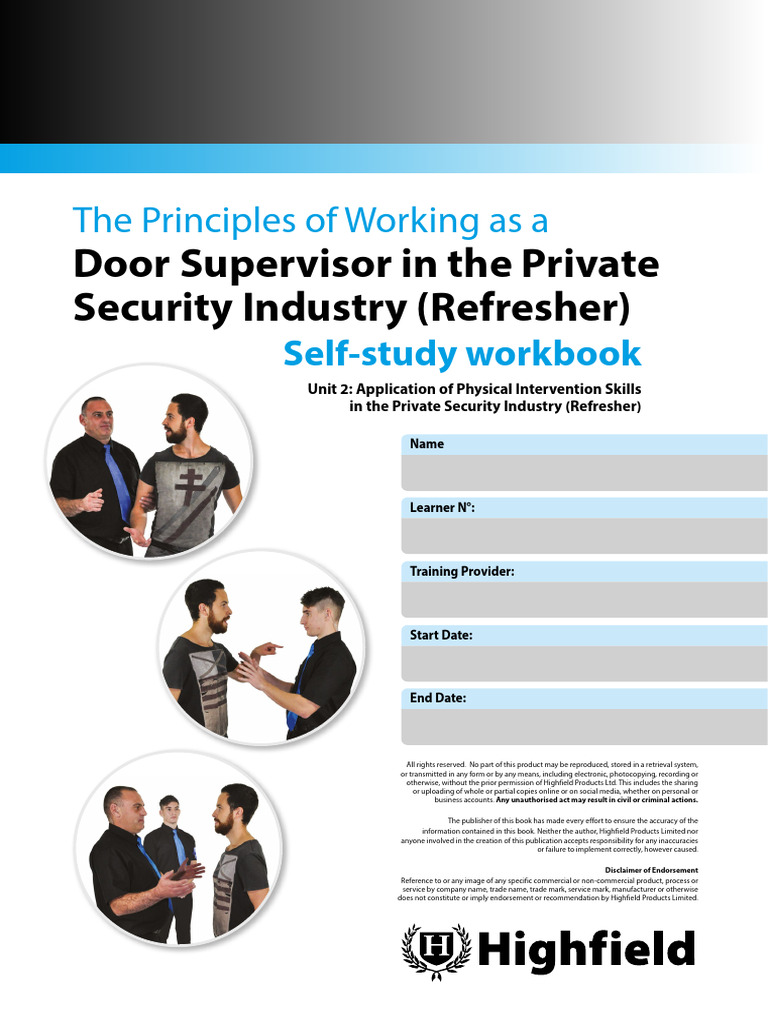 Physical Intervention Skills Refresher Guide | PDF | Risk