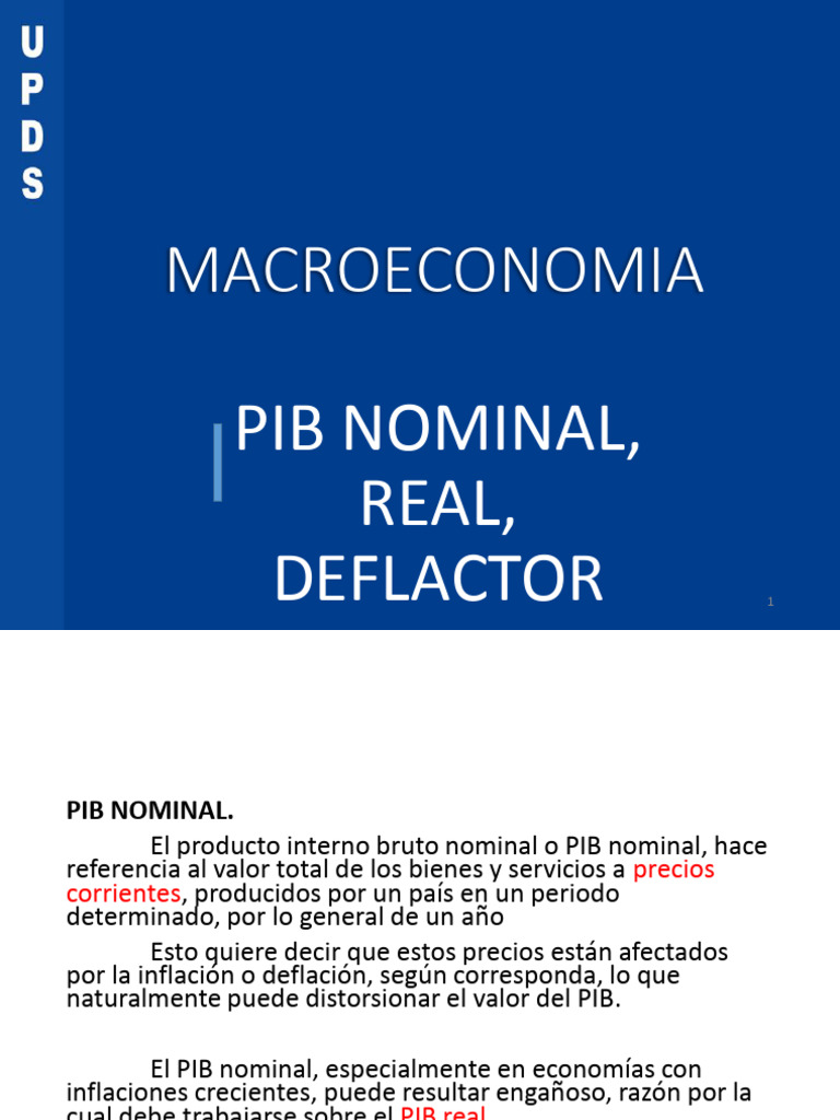 PIB Nominal, Real y Deflactor Explicados | PDF | Producto Interno Bruto ...