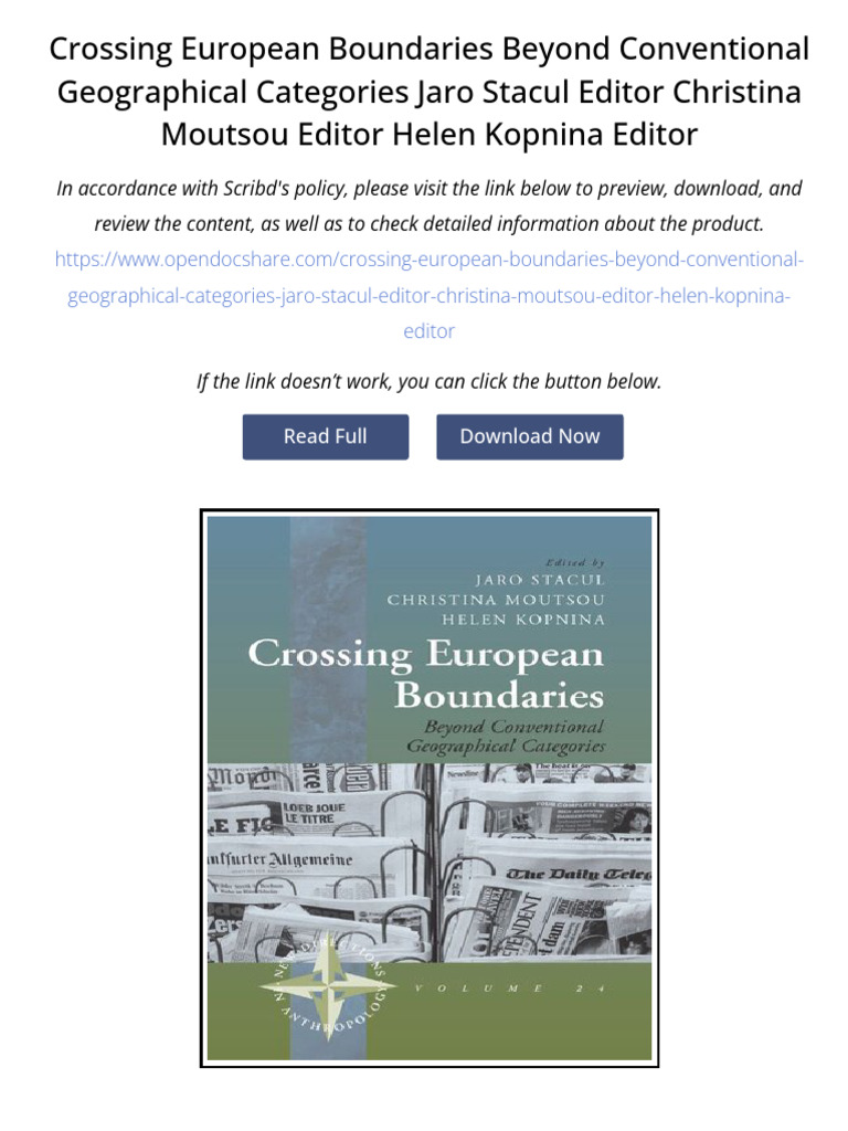 Crossing European Boundaries Beyond Conventional Geographical ...