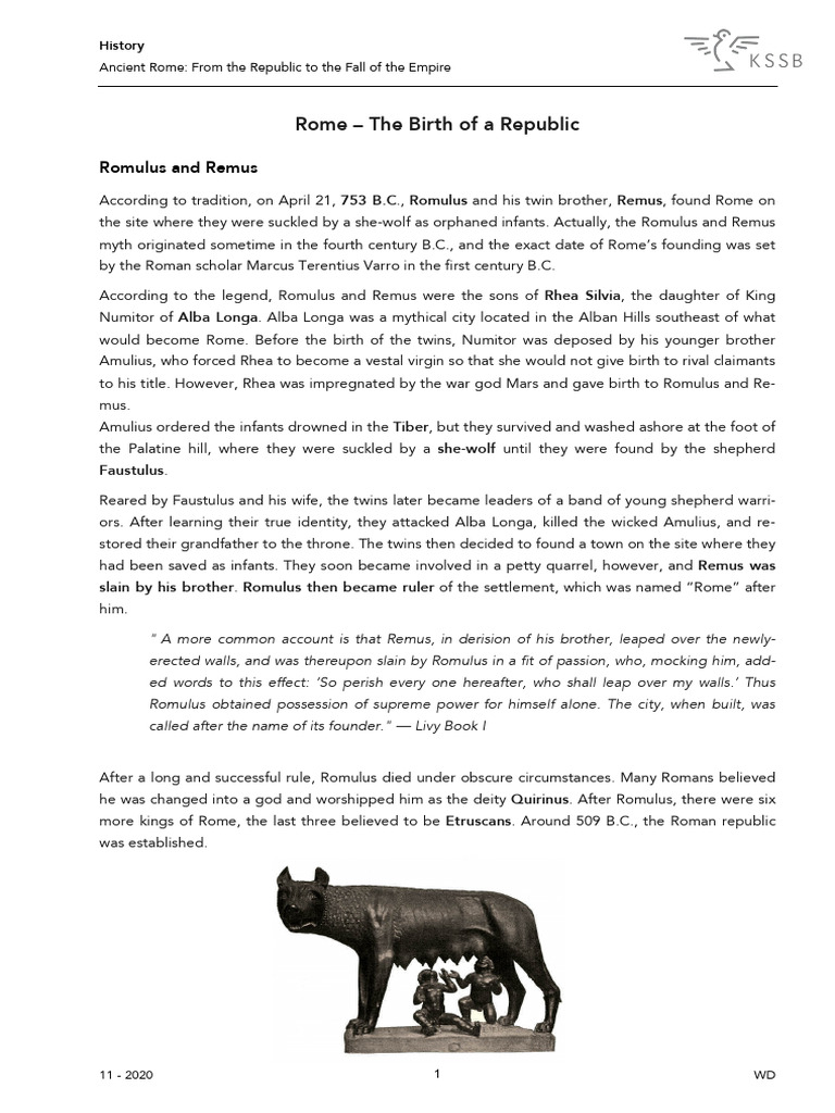 Origins of Rome: Romulus and Aeneas | PDF | Romulus And Remus | Aeneas