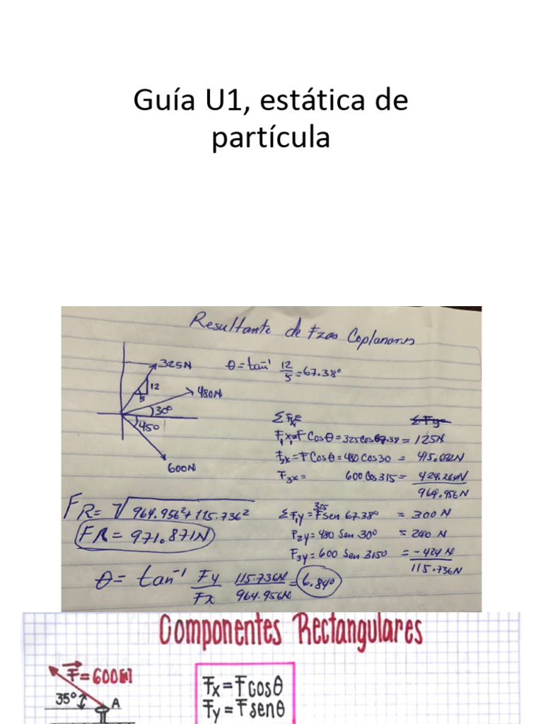 Guía U1, Estática de Partícula | PDF