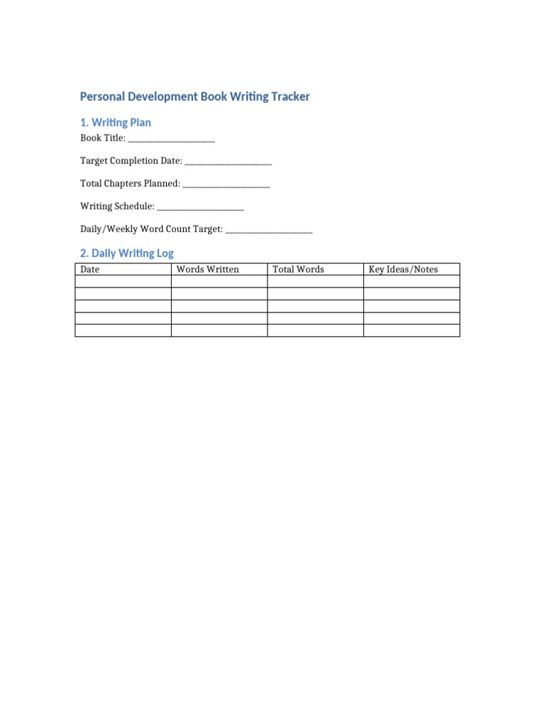 Personal Development Book Tracker | PDF