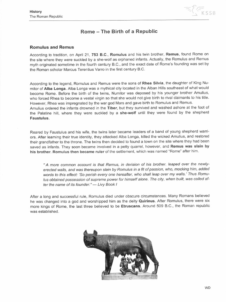 Origin of Rome - Myth Vs Reality | PDF
