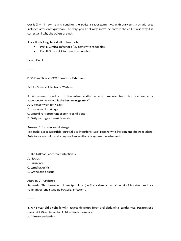 MCQ-SHOCK-AND-SURG-INFECTION 2 | PDF | Shock (Circulatory) | Sepsis