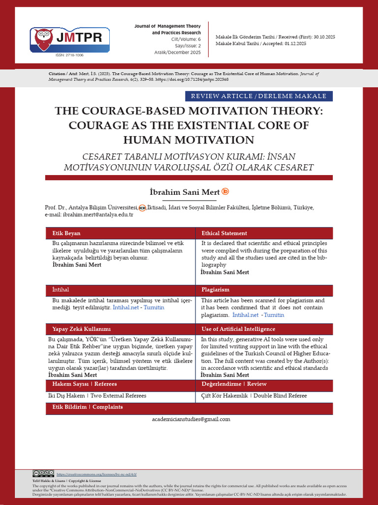 The Courage Based Motivation Theory | PDF | Motivational | Motivation