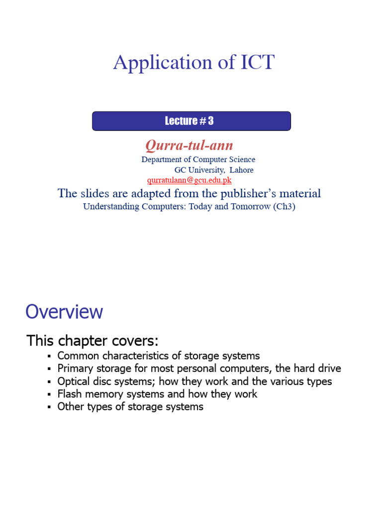 Misc Lecture 03.Pptx | PDF | Computer Data Storage | Hard Disk Drive