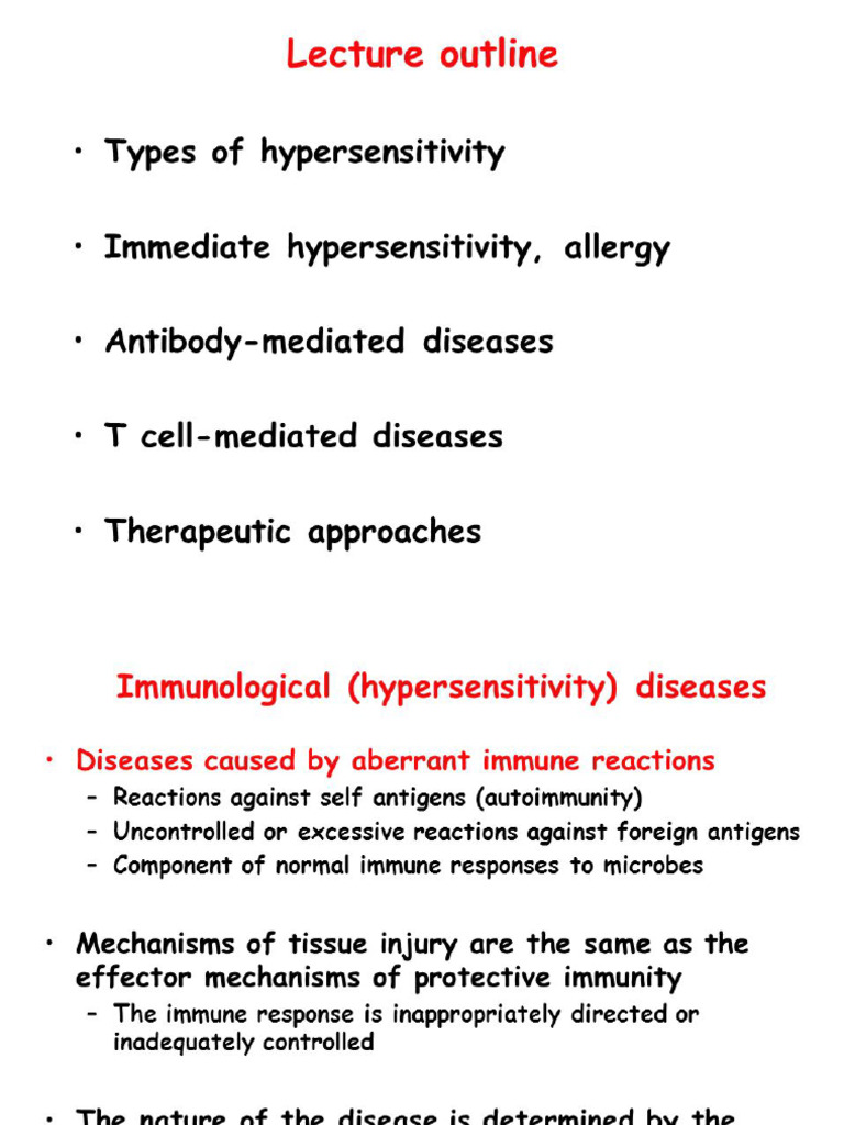 Lecture Outline Types of Hypersensitivity PPT Video Online Download | PDF