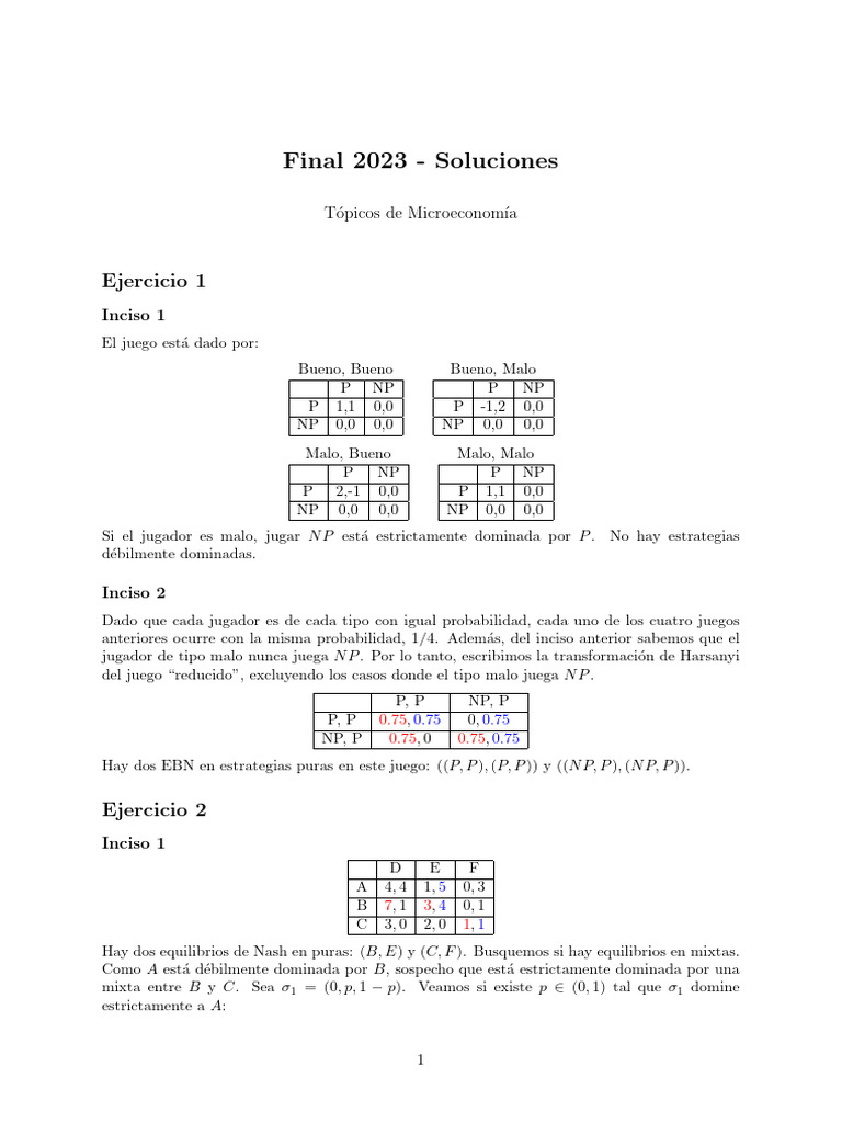 Final 2023_b7b6908735e47b501c9927a56678666f | PDF | Teoría de juego | Matemáticas