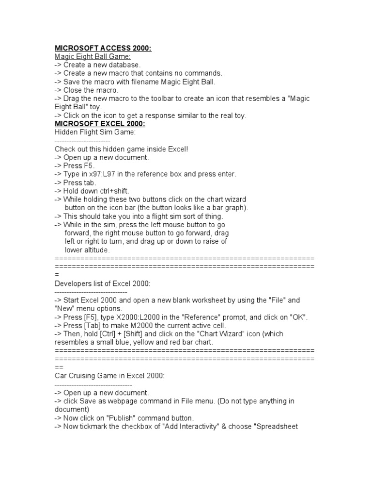 Excel Hidden Games | PDF | Microsoft Excel | Icon (Computing)