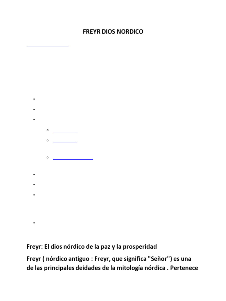 Freyr Dios Nordico | PDF | Mitología nórdica | Deidades nórdicas