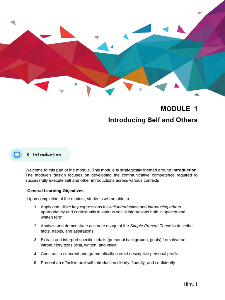 1. Revisi Modul Introducing Self and Others | PDF | Grammatical Tense ...