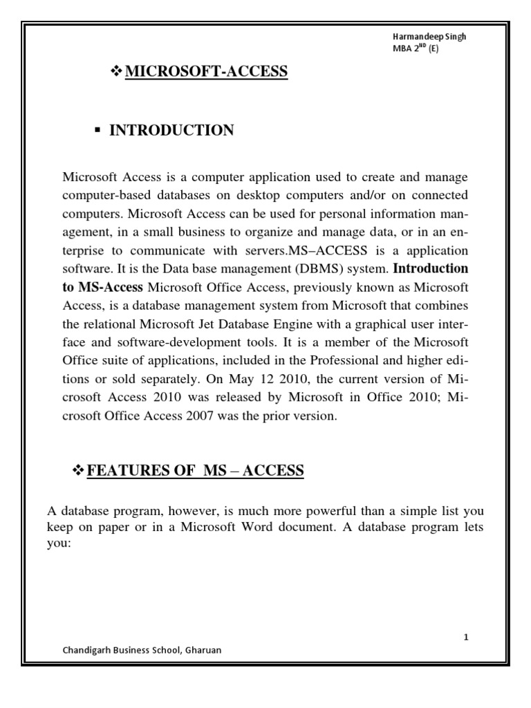 Microsoft-Access: To MS-Access Microsoft Office Access, Previously ...
