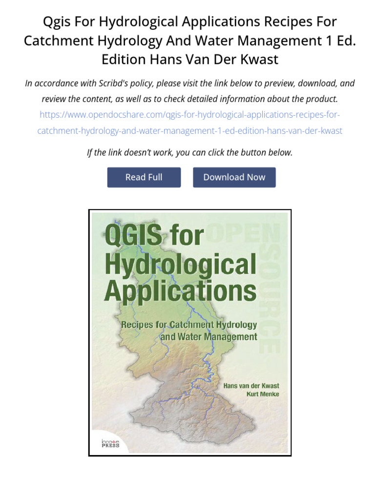 QGIS for Hydrological Applications recipes for catchment hydrology and ...