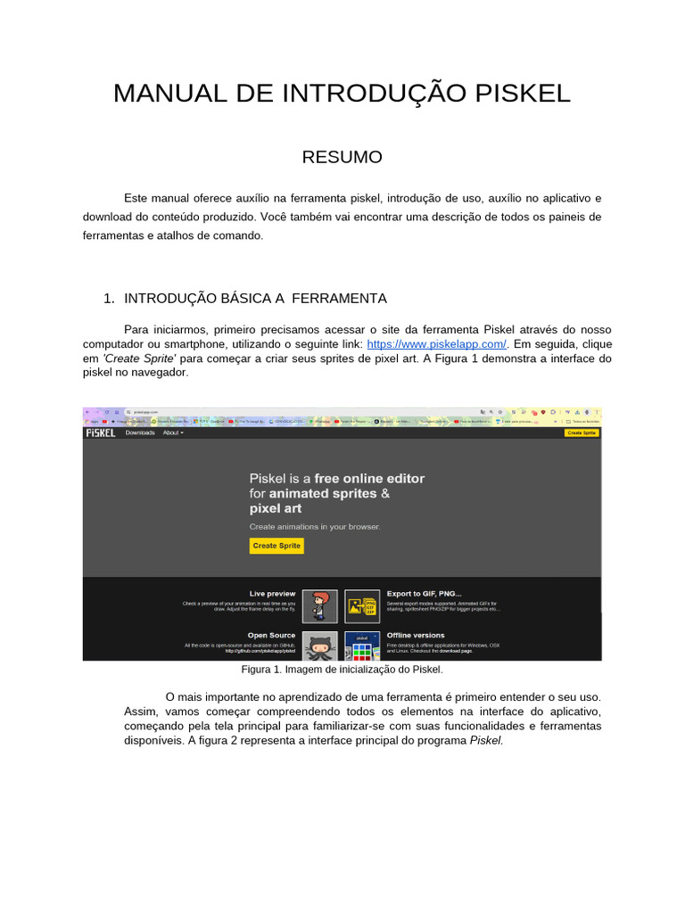 Guia Completo da Ferramenta Piskel | PDF | Botão Ctrl | Desenho