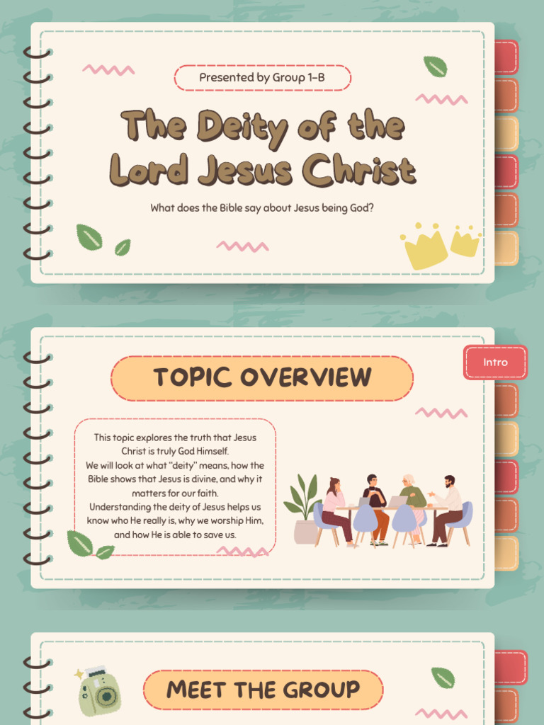 The Deity of the Lord Jesus Christ Group 1 B | PDF | Ascension Of Jesus ...