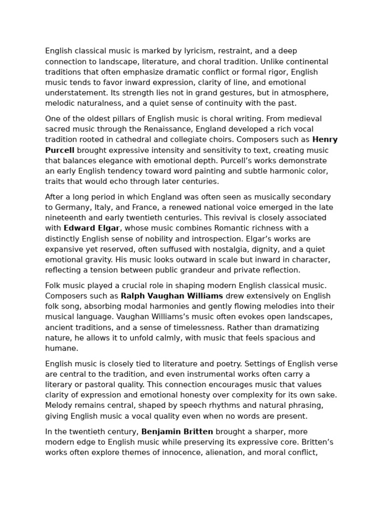 The Essence of English Classical Music | PDF | Classical Music ...