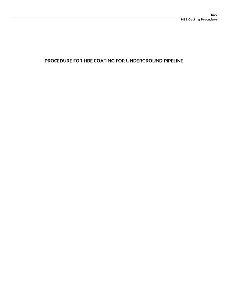 HBE Coating Procedure for Pipelines | PDF | Personal Protective ...