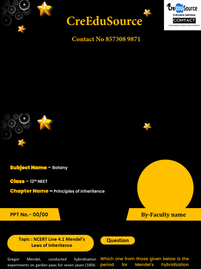 NEET - BIO-Principles of Inheritance & Variation-9163681973 | PDF ...