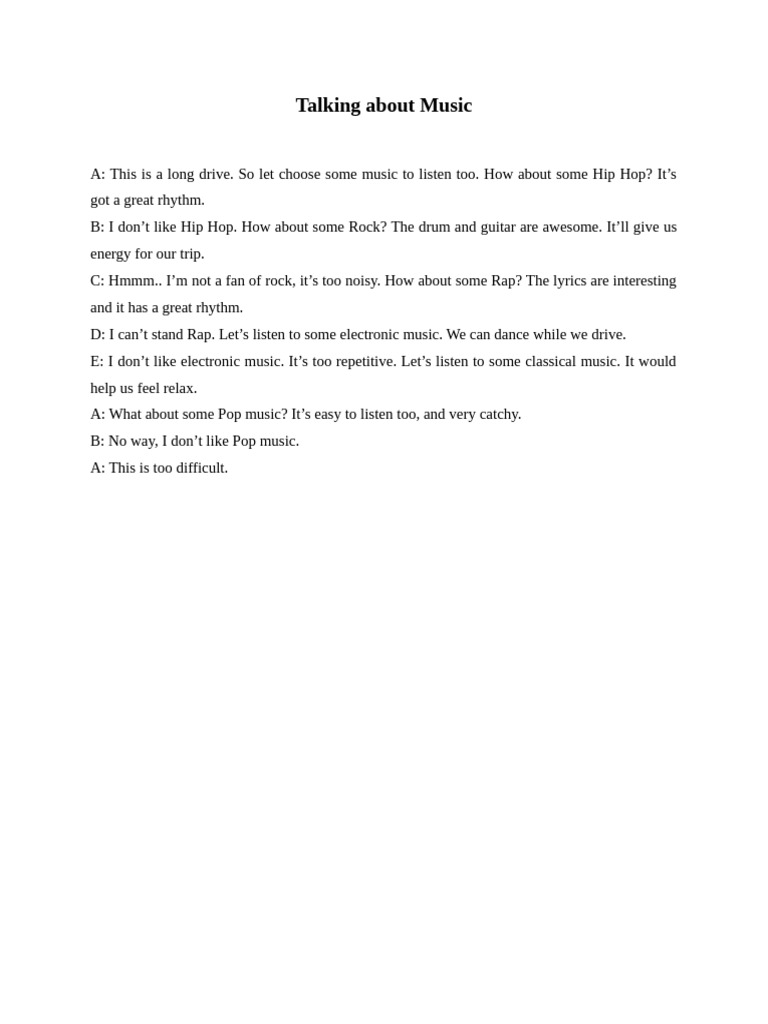 Talking About Music Teks | PDF