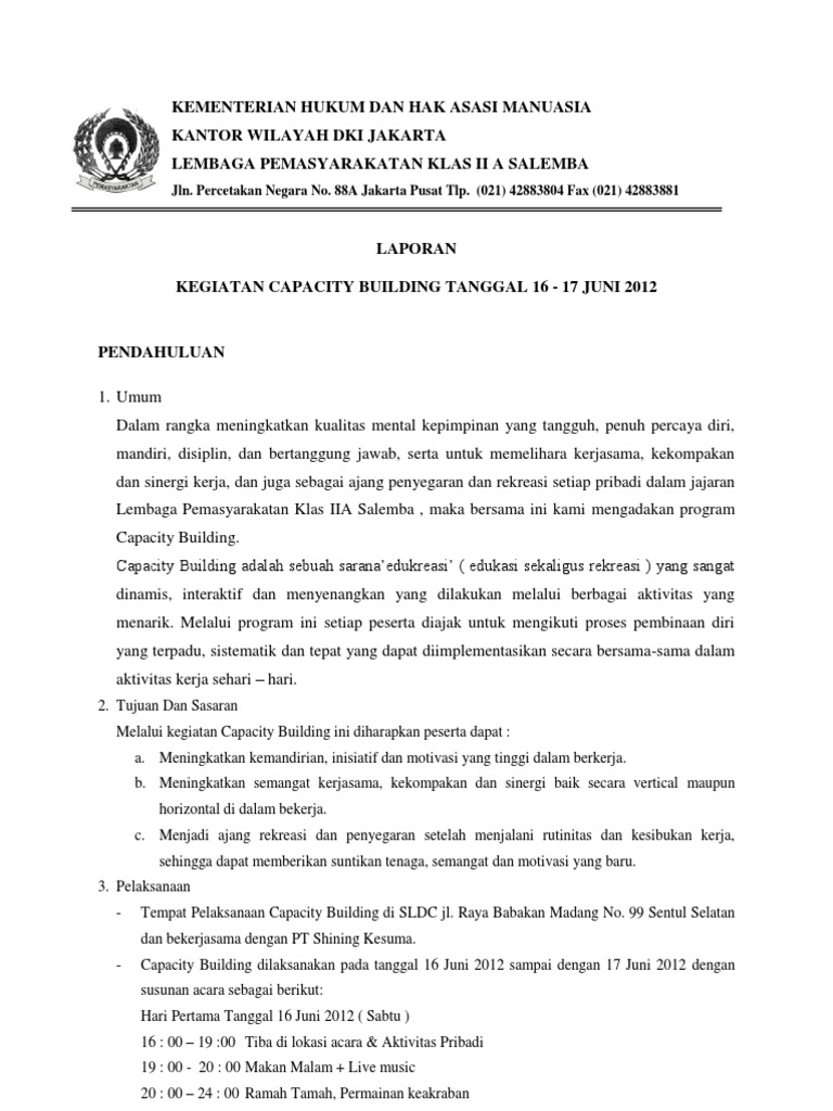 Laporan Kegiatan Capacity Building | PDF