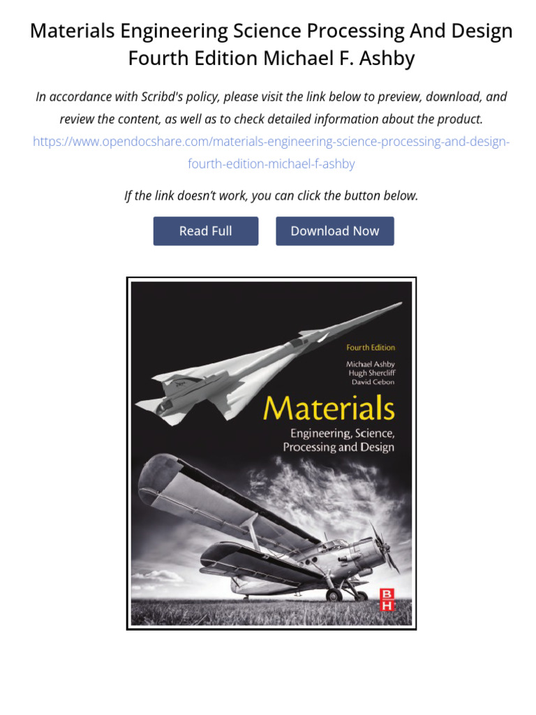 Materials engineering science processing and design Fourth Edition Michael F. Ashby | PDF ...
