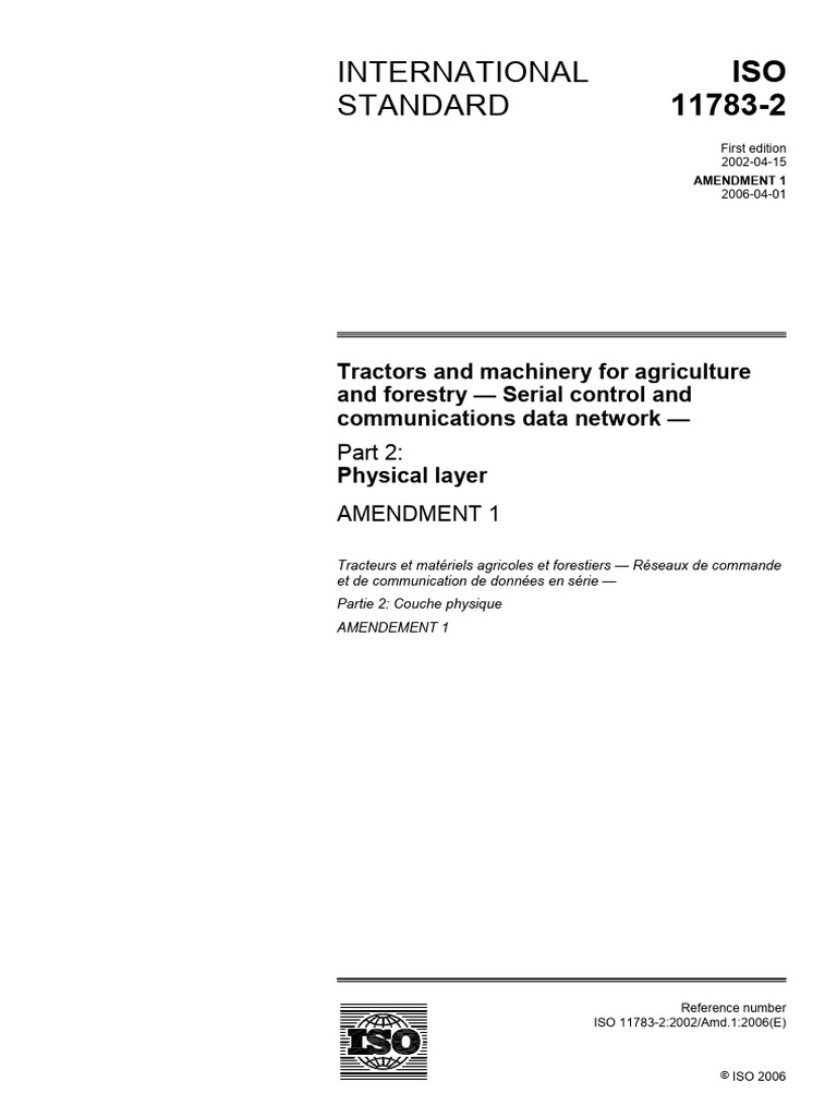 ISO 11783-2 AMD 1-2006 | PDF | International Organization For ...