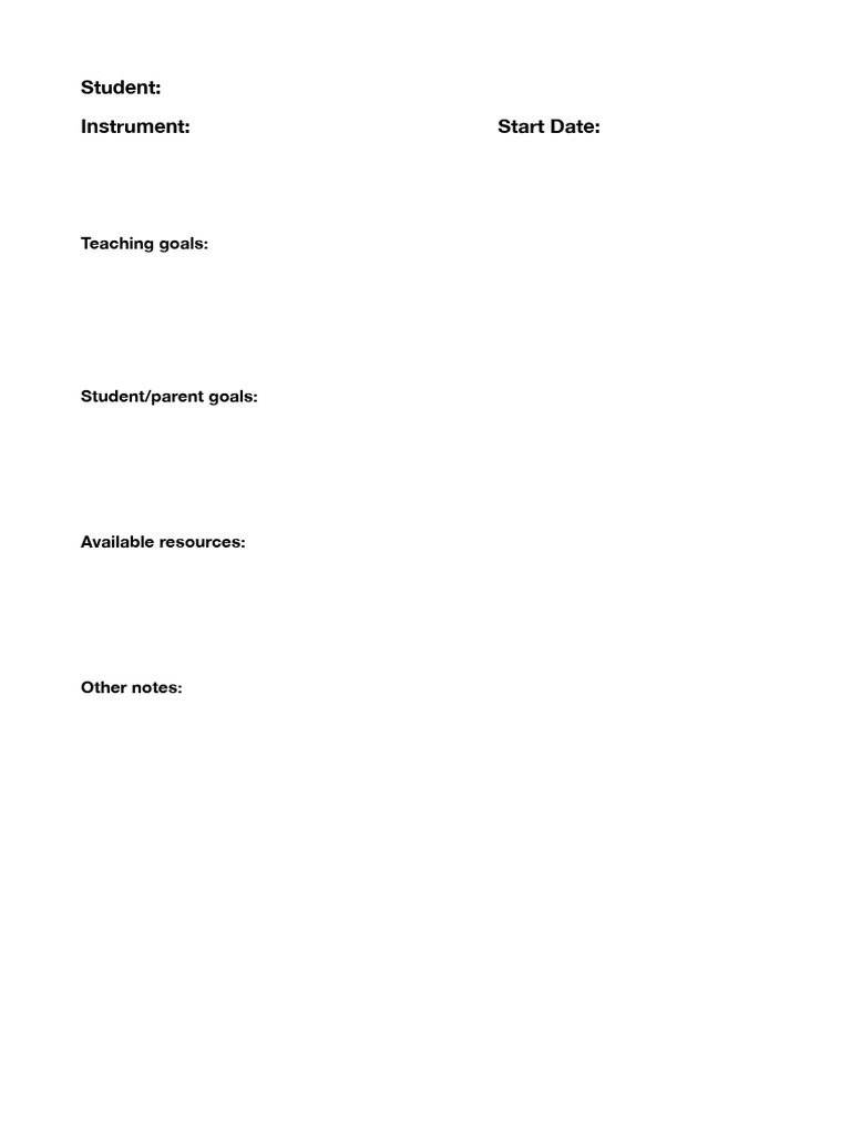 New Student Info Sheet | PDF