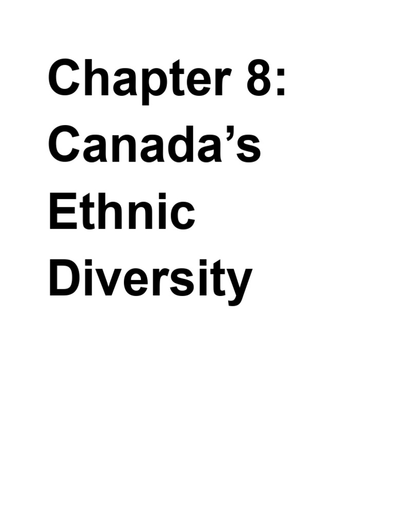 Chapter 8 Textbook - Canada's Ethnic Diversity | PDF | Mental Health ...