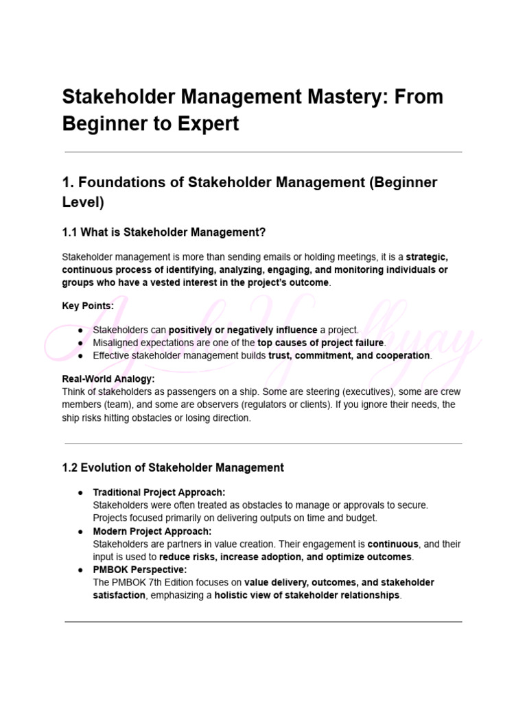 Stakeholder_Management_Key_Insights_Frameworks_1767530457 | PDF ...